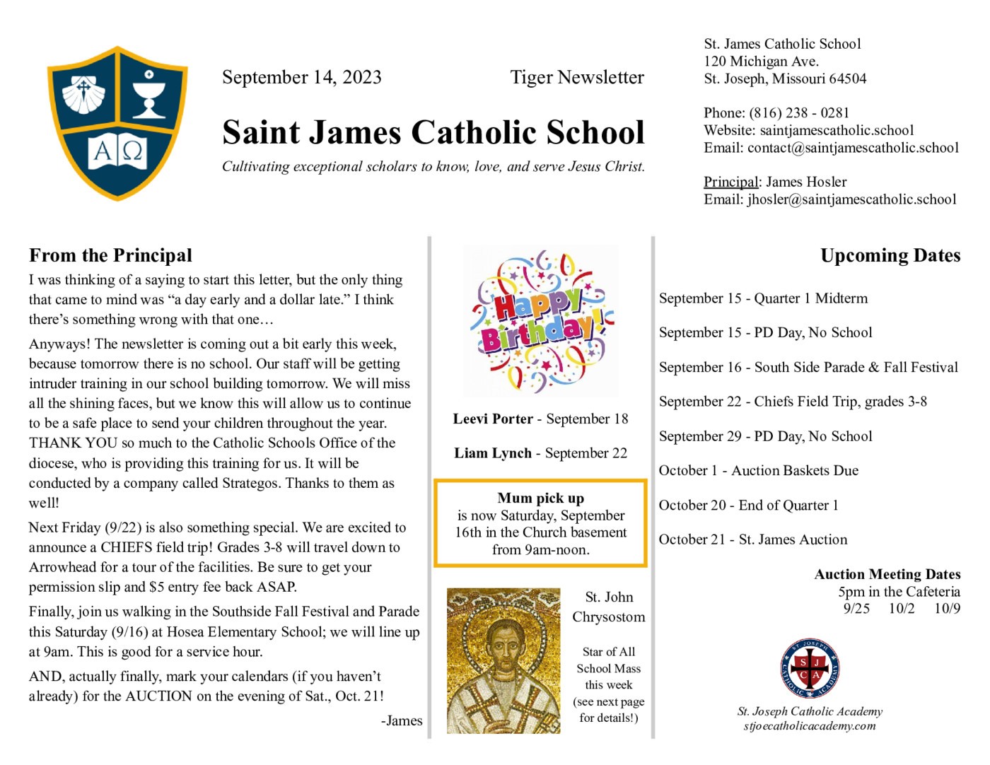 Saint James Catholic School » Via + Veritas + Vita